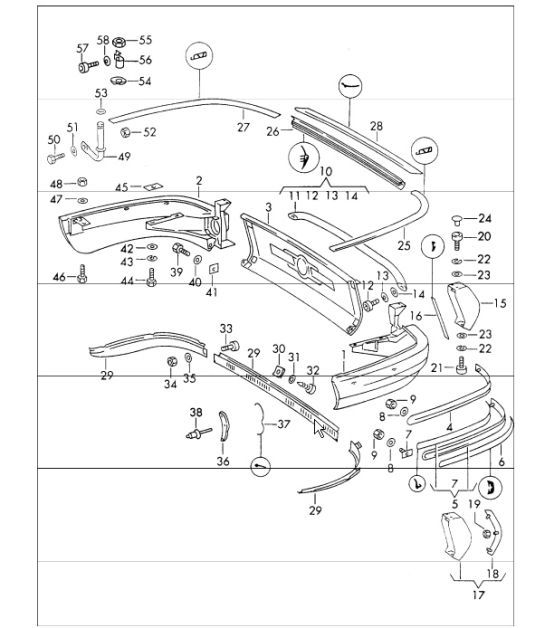 Porsche 911 Rear Bumper Seal 90150549720 - 90150549720/8 | Design 911