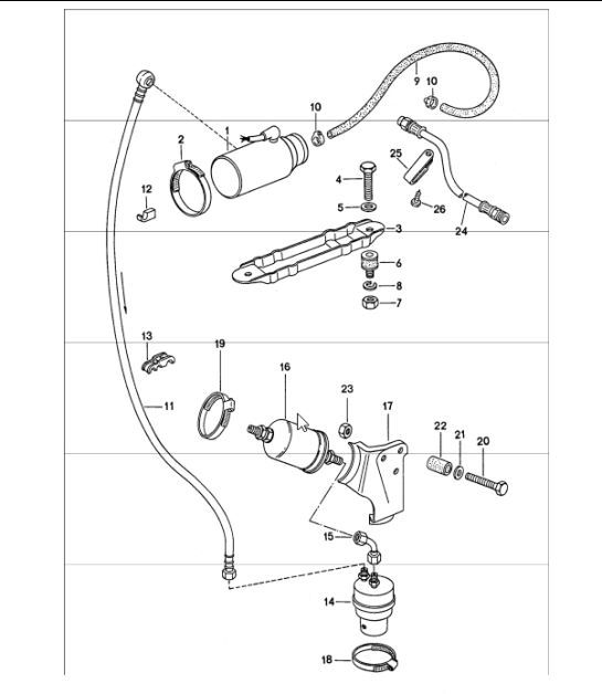 fuel system rear K-JETRONIC 911 1975 ONWARDS - Porsche Parts Diagrams ...