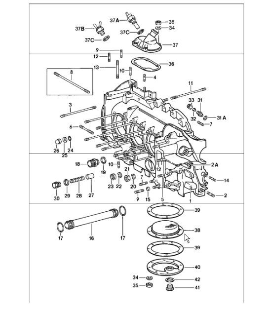 crankcase left 911 1978-83 - Porsche Parts Diagrams | Design 911