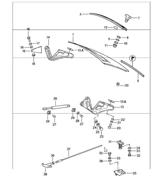 Porsche 911 Grille for Rear Spoiler Lid 91155941101 91155941100 ...