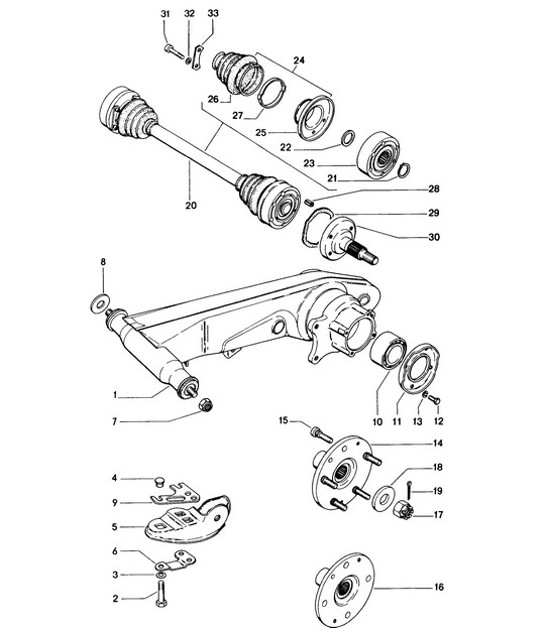 Rear axle 914 1970-76 - Porsche Parts Diagrams | Design 911
