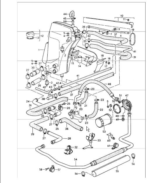oil tank lines 964 1989-94 - Porsche Parts Diagrams | Design 911