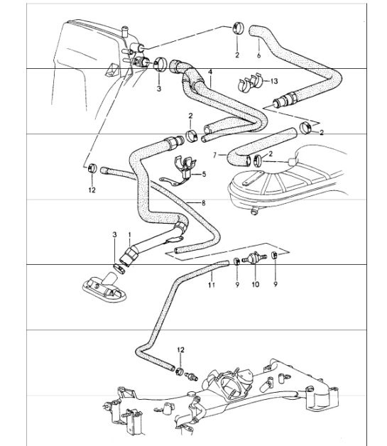 crankcase bleeding 964 TURBO M30.69 and M64.50 1991-94 - Porsche Parts ...