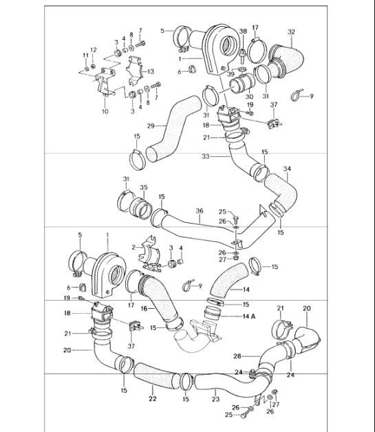 additional blower 964 TURBO M30.69 and M64.50 1991-94 - Porsche Parts ...