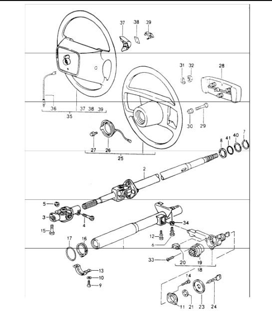 steering outer, tube steering shaft, steering wheels 964 1989-94 ...