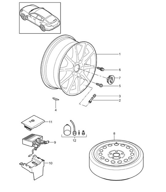 Wheels Panamera 970 (G1) 2010-16 - Porsche Parts Diagrams | Design 911