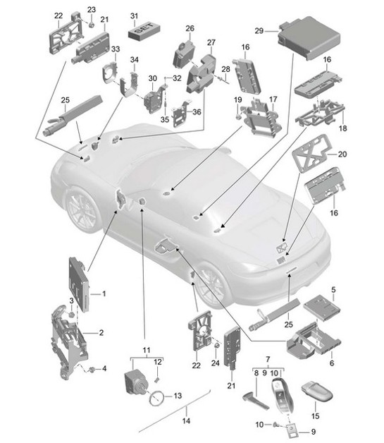 Control units 981 Boxster / Boxster S 2012-16 - Porsche Parts Diagrams ...