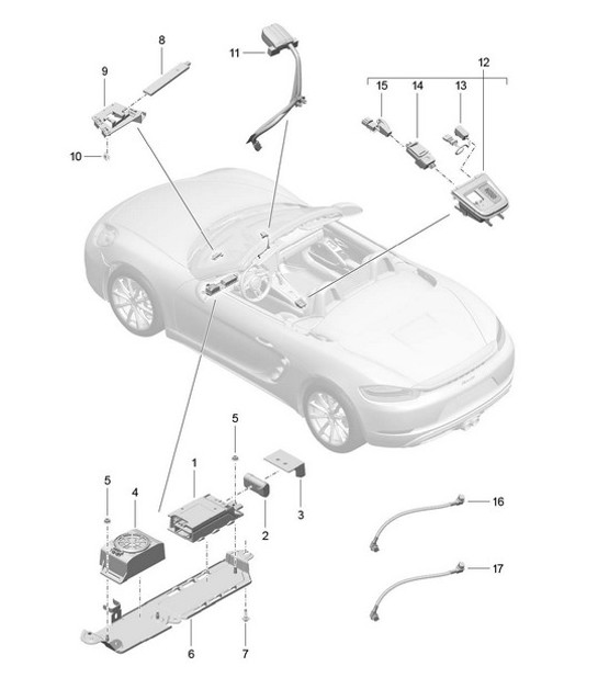 Emergency call system (PR:NZ3) 718 (982) Boxster 2017>> - Porsche Parts ...