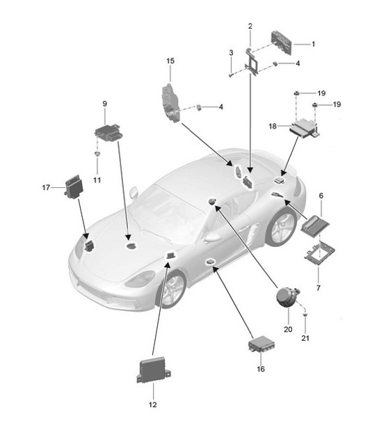 Control units 718C (982C) Cayman 2017>> - Porsche Parts Diagrams ...