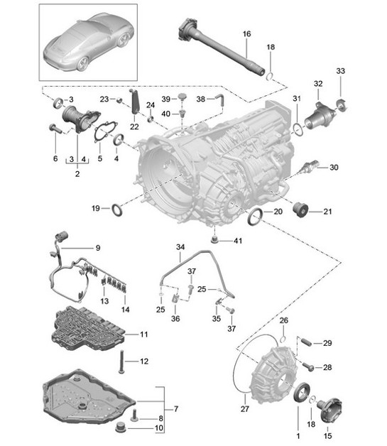 - PDK - Gearbox / Individual parts 991.1 2012-2016 - Porsche Parts ...