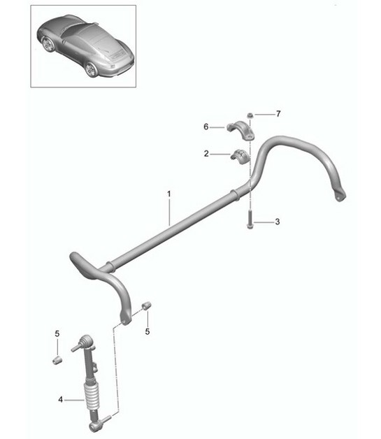 Anti-roll bar PDCC - PR:031,352 - 991.1 Carrera 2012-16 - Porsche Parts ...
