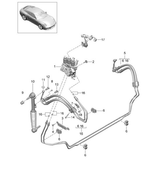 Lines / Front end / Damper / PDCC - PR:031,352 - 991.2 Carrera 2017-19 ...