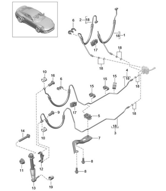 Lines / Rear end / Damper / PDCC - PR:031,352 - 991 Turbo 2017 ...