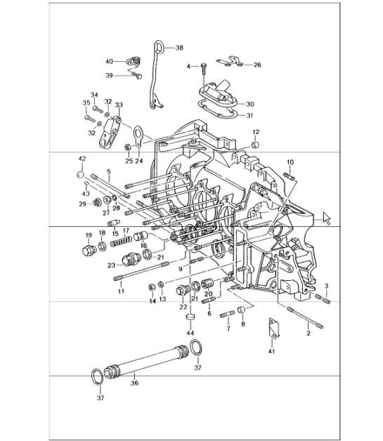 crankcase left 993 1994-98 - Porsche Parts Diagrams | Design 911
