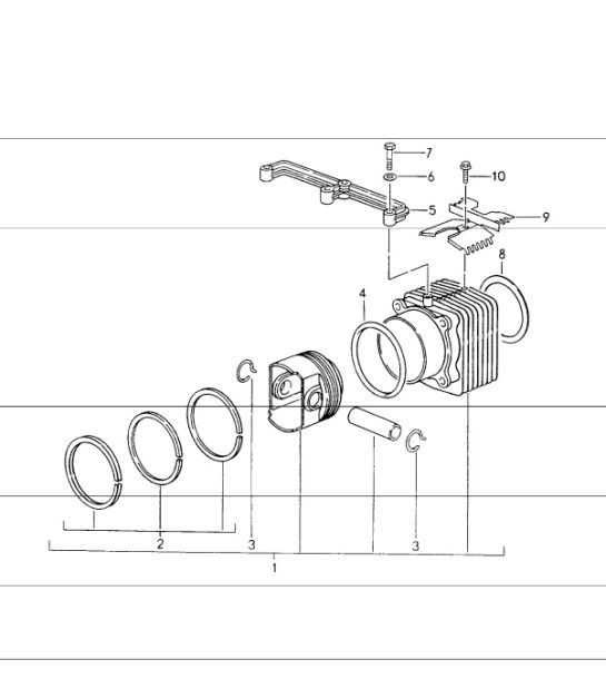 cylinder with piston 993 1994-98 - Porsche Parts Diagrams | Design 911