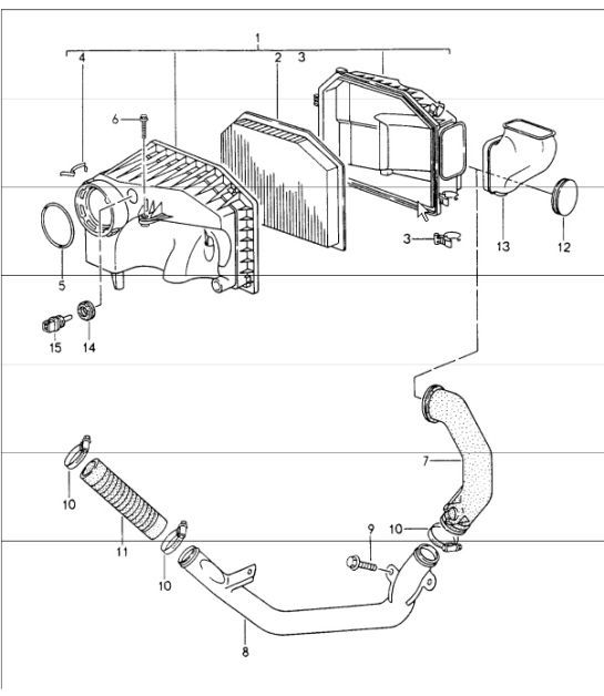 air cleaner 993 1994-98 - Porsche Parts Diagrams | Design 911