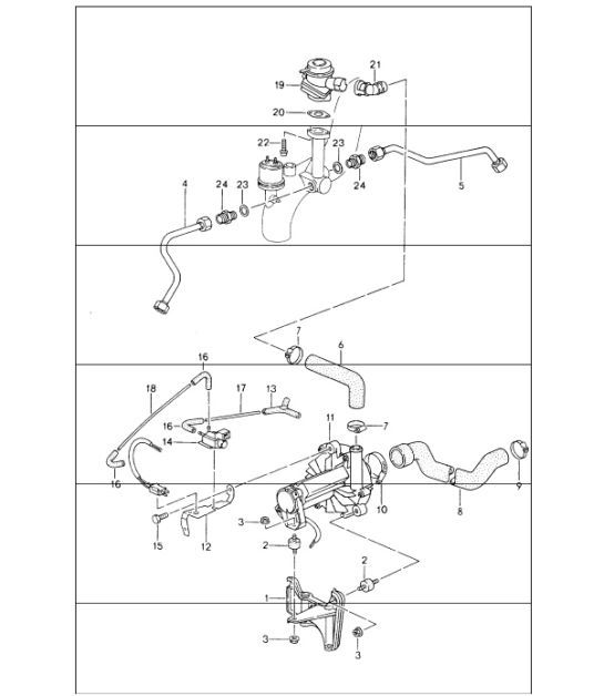 air injection 993 TURBO 1994-98 - Porsche Parts Diagrams | Design 911