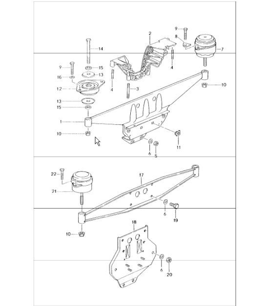engine suspension 993 1994-98 - Porsche Parts Diagrams | Design 911