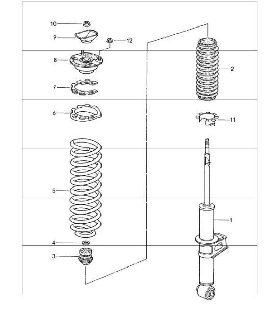 Shock Absorber Mounting Overhaul Kit REAR. Porsche 996 ...