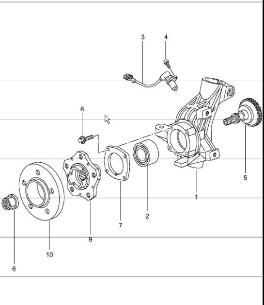 wheel carrier, wheel hub 996 1998-05 - Porsche Parts Diagrams | Design 911