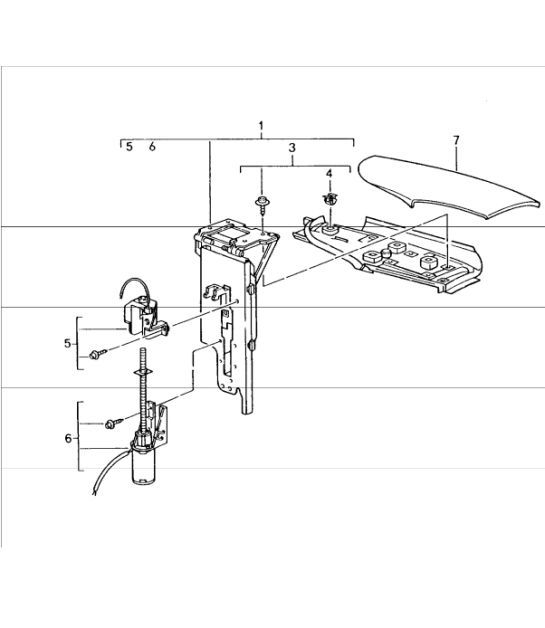 flap lateral folding top 996 1998-05 - Porsche Parts Diagrams | Design 911