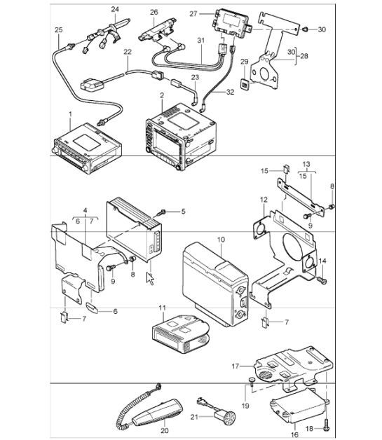 radio, booster, navigation system, telephone 996 2003 ONWARDS - Porsche ...