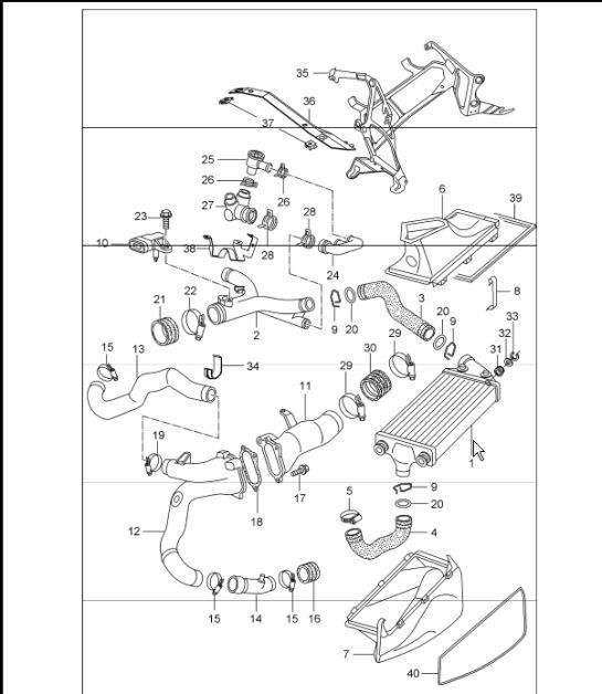 turbocharging 996 TURBO/GT2 2001-05 - Porsche Parts Diagrams | Design 911