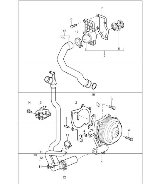 Porsche 997 Water Pump Inlet Hose 99710685001 - 99710685001 | Design 911