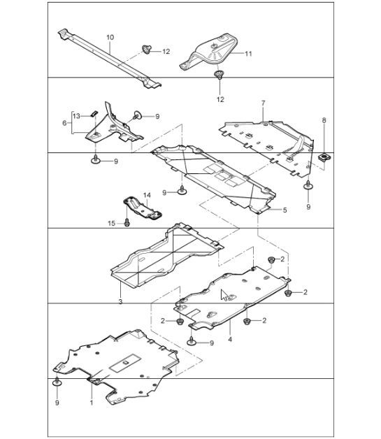 Porsche 997 and 987 Cayman Underbody centre cover tray 99750434403 ...