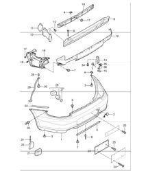 Porsche 997 Heat shield for rear bumper 99750547500 - 99750547500 ...