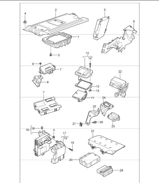 control units 997.1 TURBO 2007-09 - Porsche Parts Diagrams | Design 911