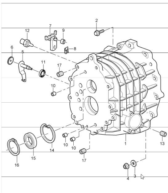 gear housing, transmission cover 997 GT3 / GT3 RS G97.90/92 2010 ...