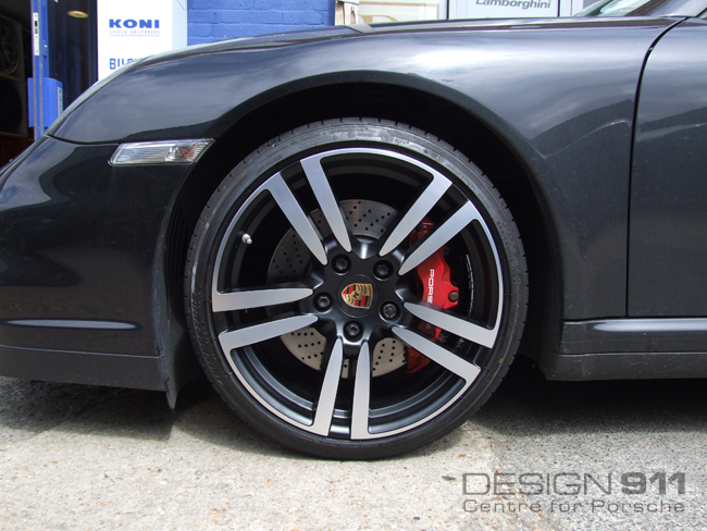 Porsche 997 Turbo with 19" Style 1054 Matt Black alloy wheels | Design 911