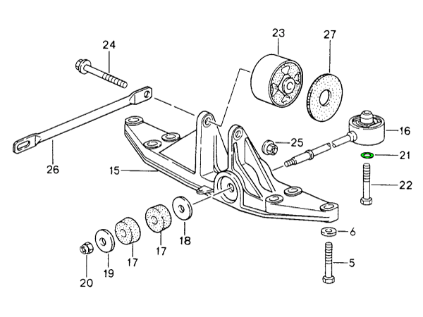 Porsche 955 957 958 Cayenne Gearbox rubber mount 95537505730 ...