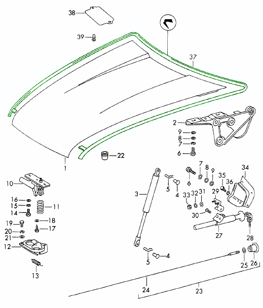 Original Porsche 95851161101 Engine bay seal for Porsche 958 Cayenne ...