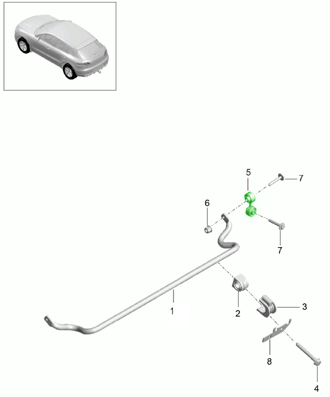 Porsche 95B Macan Anti Roll Bar Drop Link Rear 95B505465 - 95B505465/1 ...