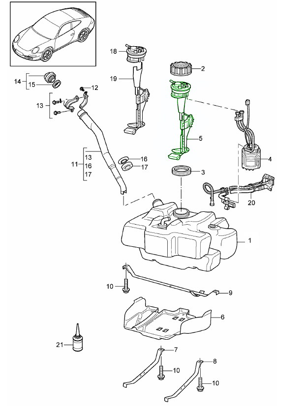 Porsche 997 Fuel Tank Gauge 99762084201 - 99762084201 | Design 911