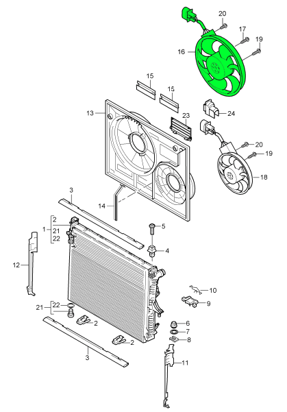 Porsche cayenne Radiator Water Fan DC 95562413601 95562413600 ...