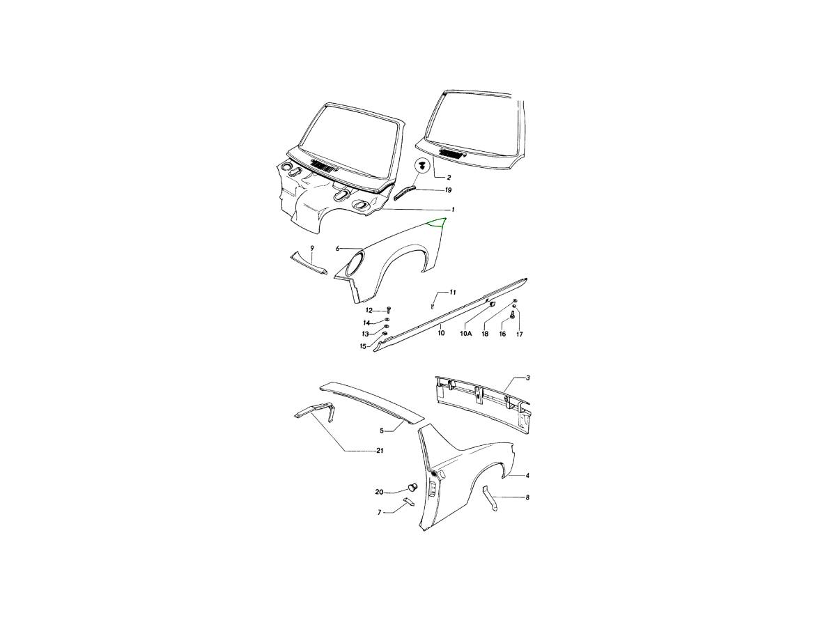 Repair section wing to scuttle section front wing. Porsche 914 ...