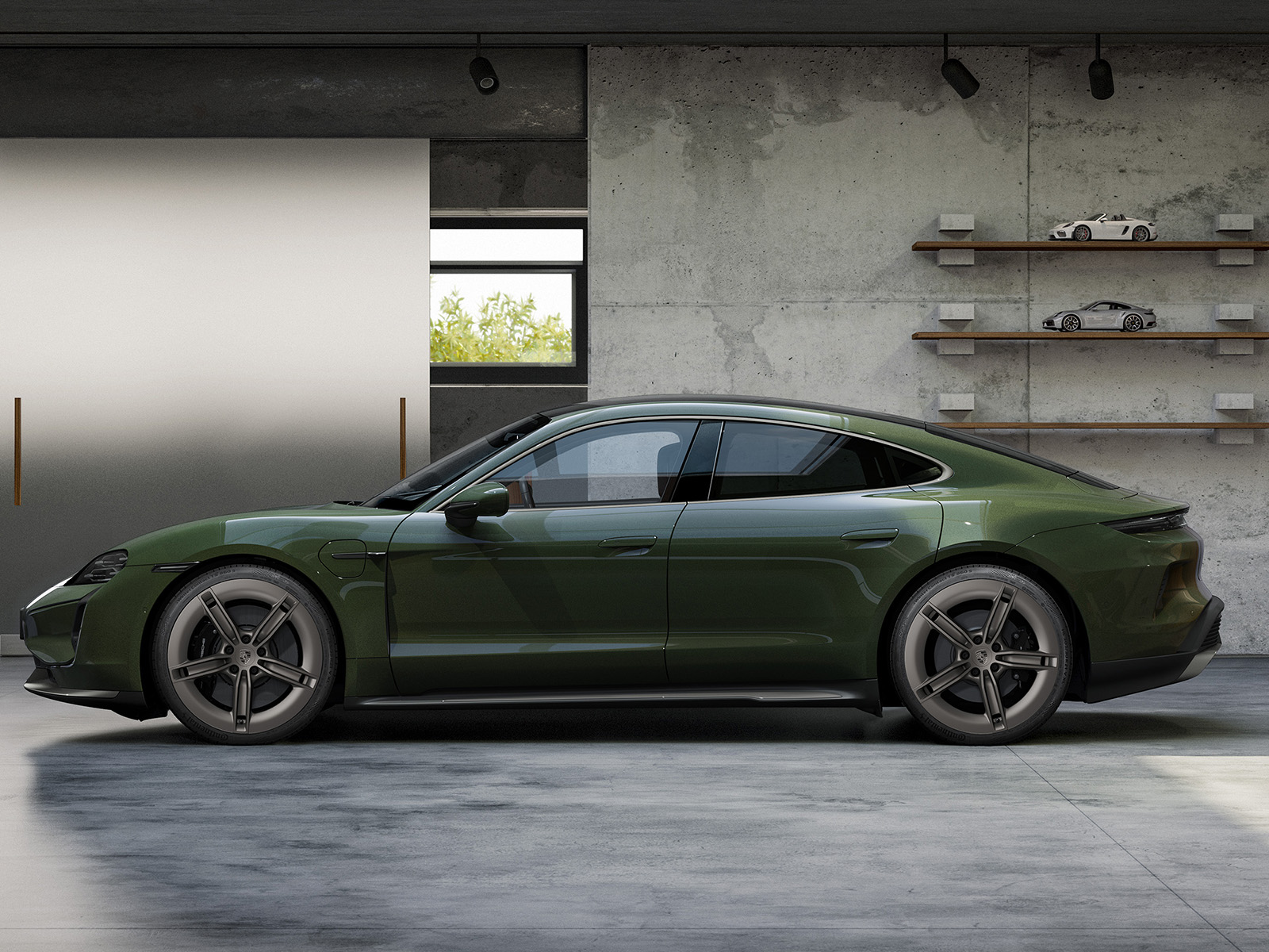 21-inch Mission E design winter wheel-and-tyre set, painted in ...