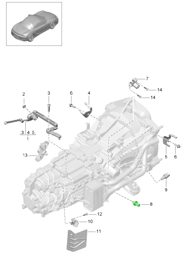 Porsche 981 982 Boxster Cayman Temperature sensor 98160642000 ...