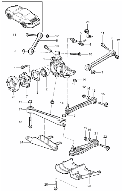 Porsche Hinterrad-Querlenker | Design911-Aufhängungskomponenten für ...