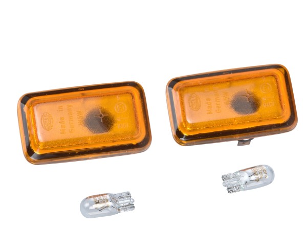 Side repeaters square Amber. (set of 2 ) Porsche 924 / 944 / 968 / 993 ...