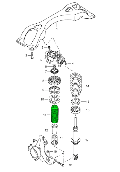 Porsche Cayenne Shock Absorber Boot Rear 95534350500 - 95534350500::1 ...