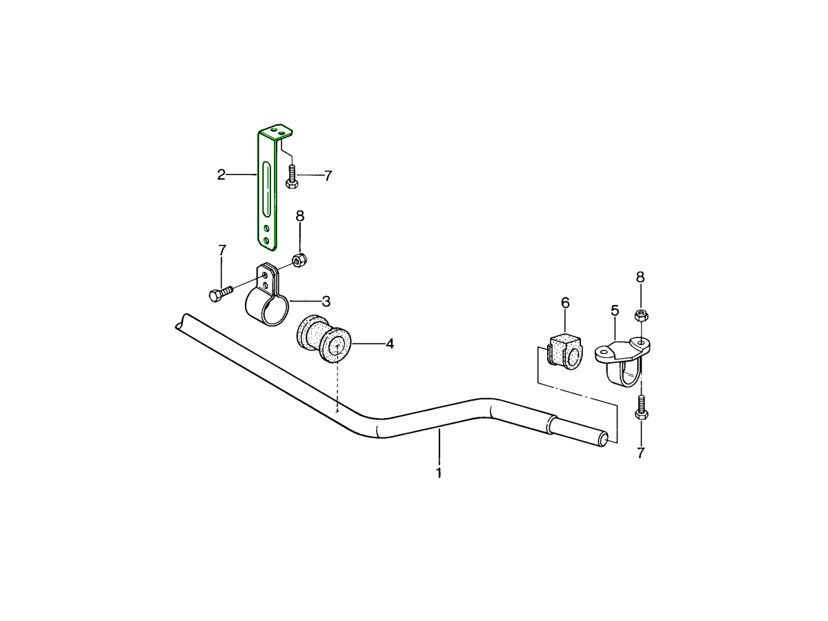 Stabilizer bar clamp hook. Porsche 924 / 944 / 968 94434373331 ...