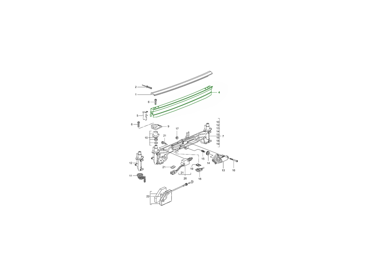 Rear spoiler carrier. Porsche 986 Boxster 98650461301 - 98650461301 ...