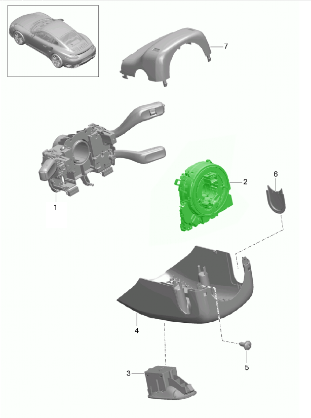 Porsche Steering wheel contact ring control unit 95865256814 ...