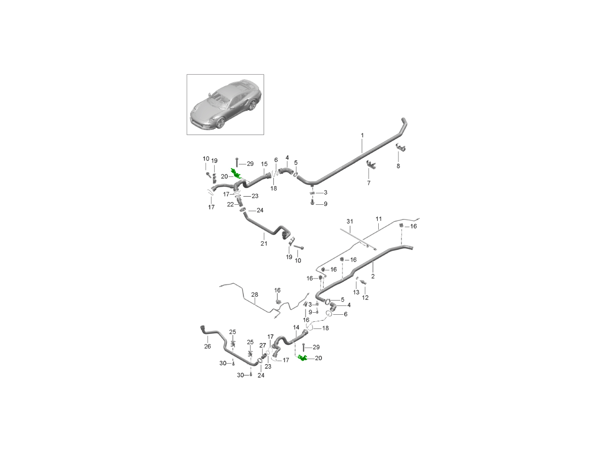 99110641303 Plastic Bracket - Supports Front Coolant Distributor Pipe ...
