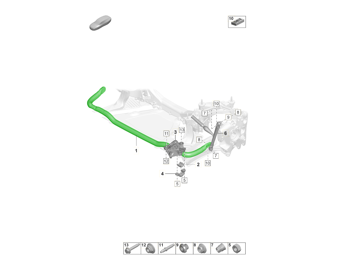 Porsche 992 GT3 RS Anti roll bar rear Weissach package 9GT511309C ...