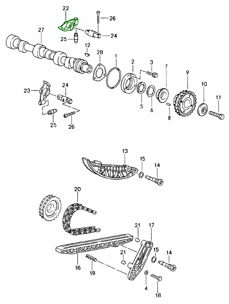 Porsche 993 Rocker arm inlet 99310508500 99310508526 - 99310508500/1 ...